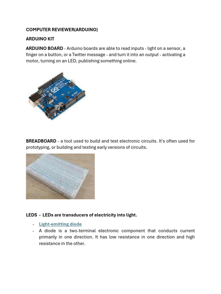 Arduino Basics: Components Overview | PDF