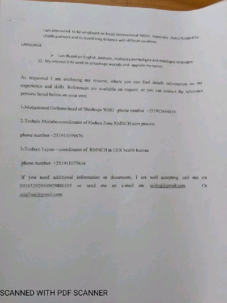 CV of Seid Muhammed | PDF