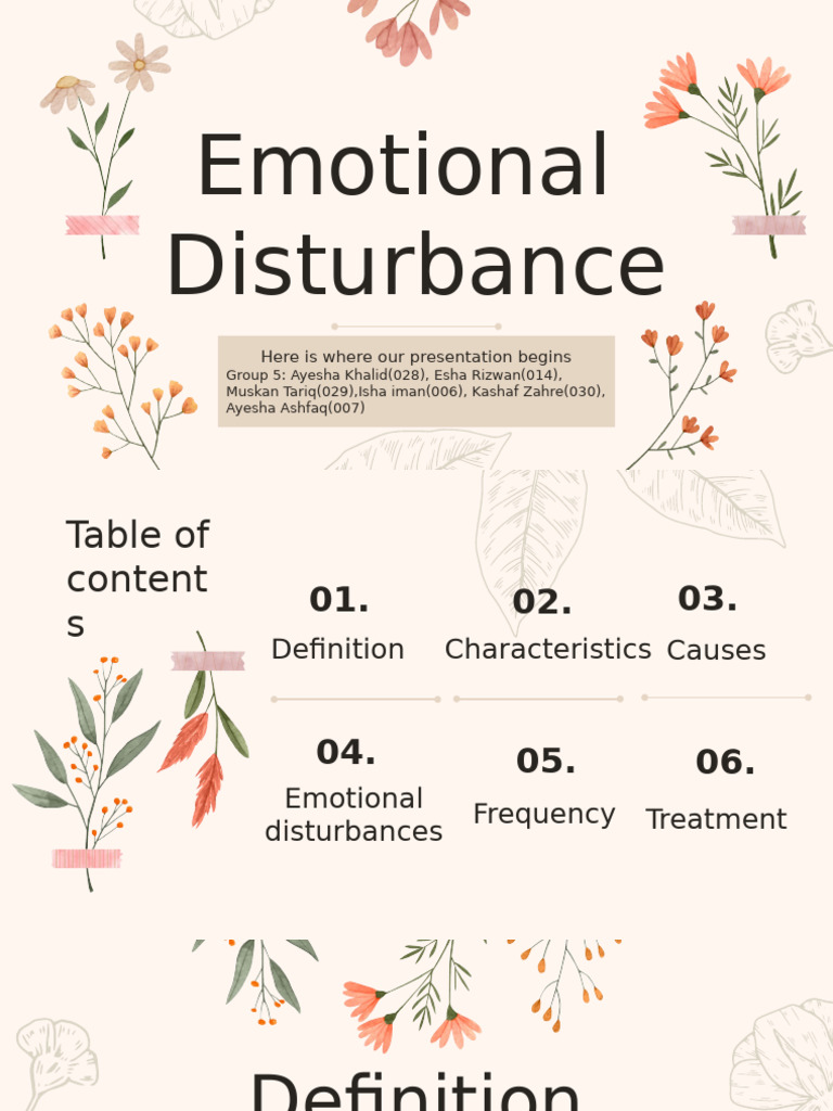 Understanding Emotional Disturbance | PDF | Mental Disorder | Obsessive ...
