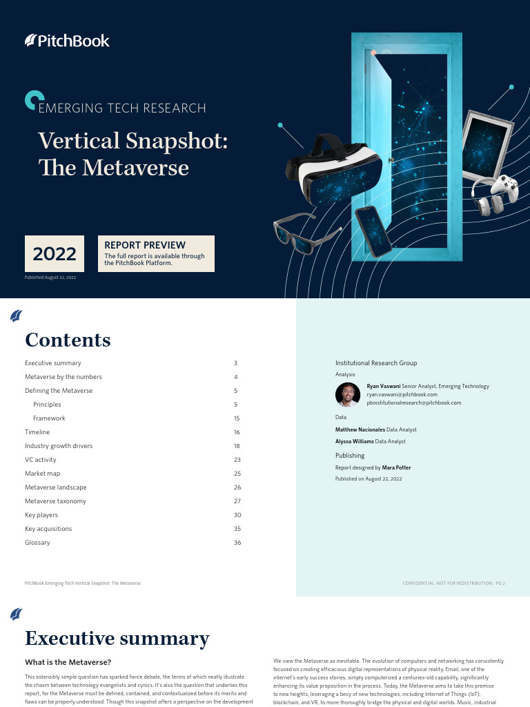2022 Vertical Snapshot The Metaverse Report Preview | PDF | Virtual ...