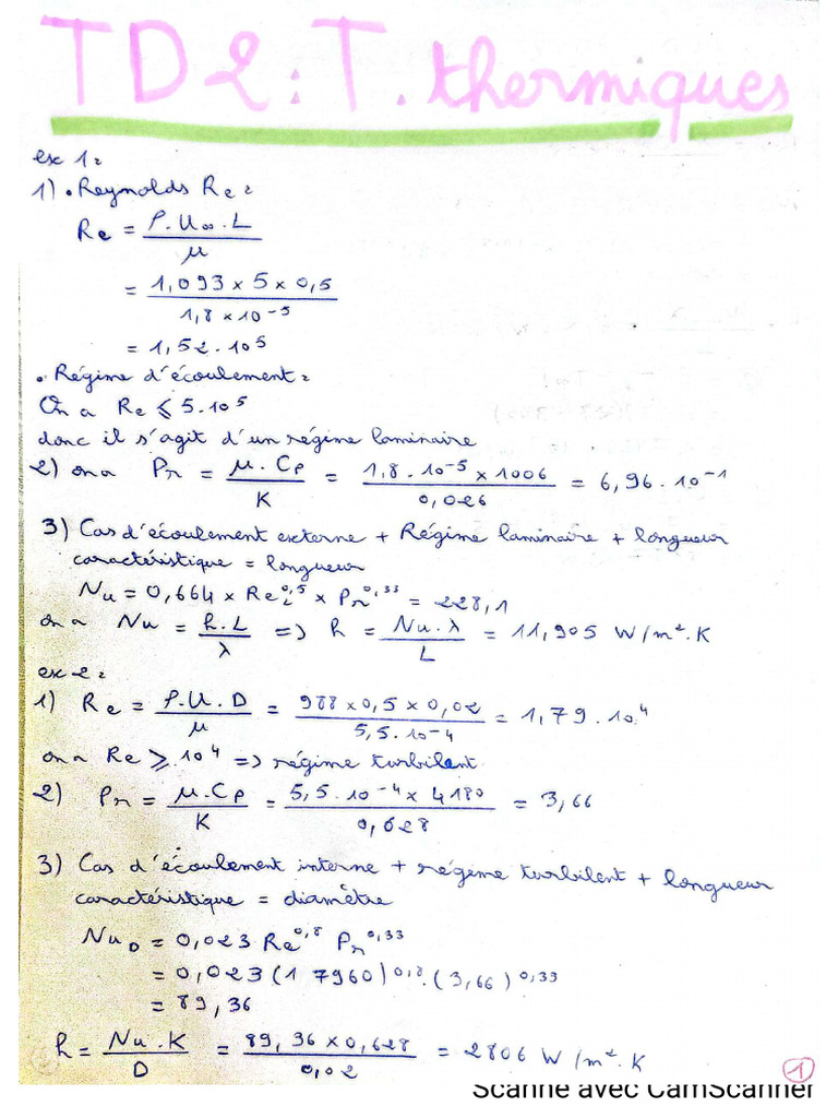 Correction de TD 2 Transfert Thermique | PDF