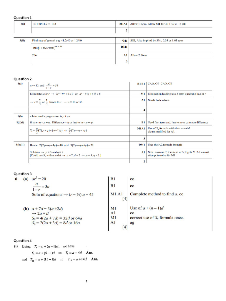 6+7 Sequence+Differentiation Answer | PDF