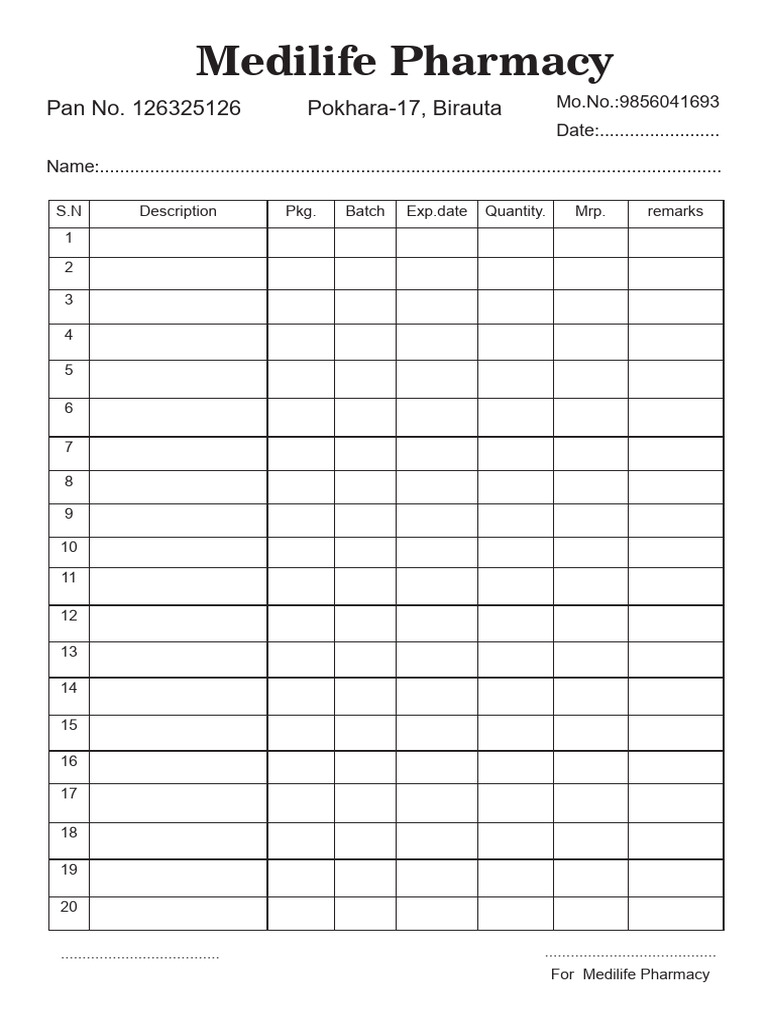 Medilife Pharmacy A4 | PDF