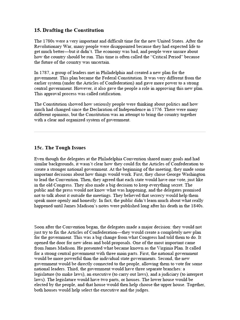 Drafting The Constitution | PDF | Politics Of The United States ...