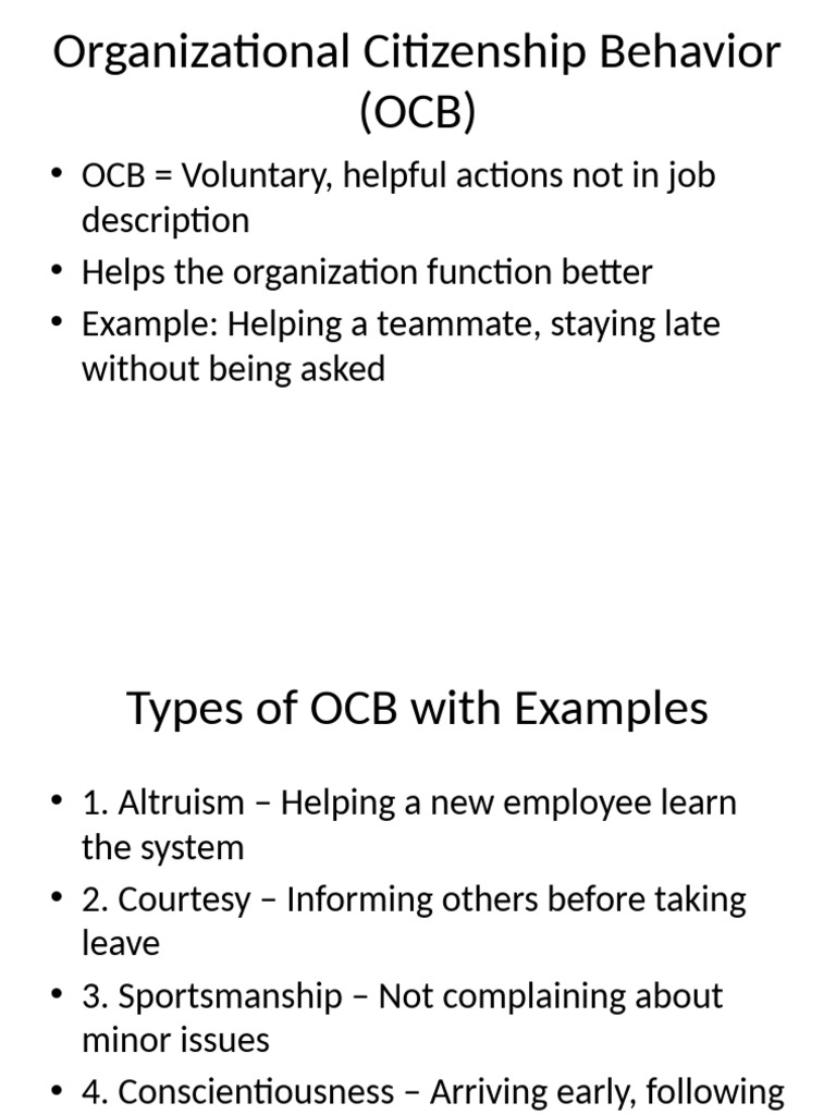 Organizational Citizenship Behavior Seminar Updated | PDF | Business ...