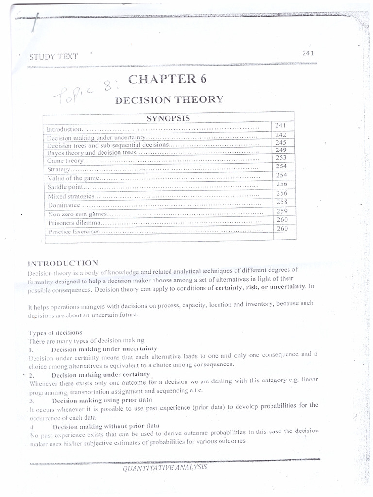 Decision Theory | PDF
