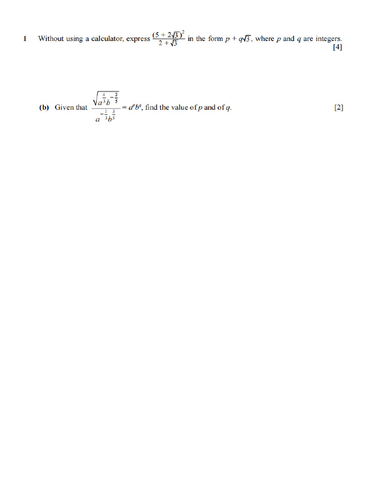 Indices and Surds Exam 2 | PDF