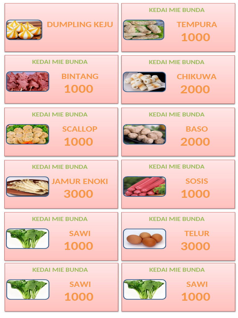 Menu Topping | PDF