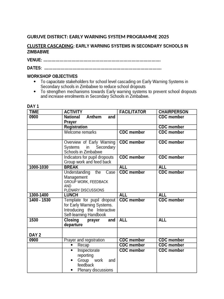 Cluster Ews Programme 2025 | PDF
