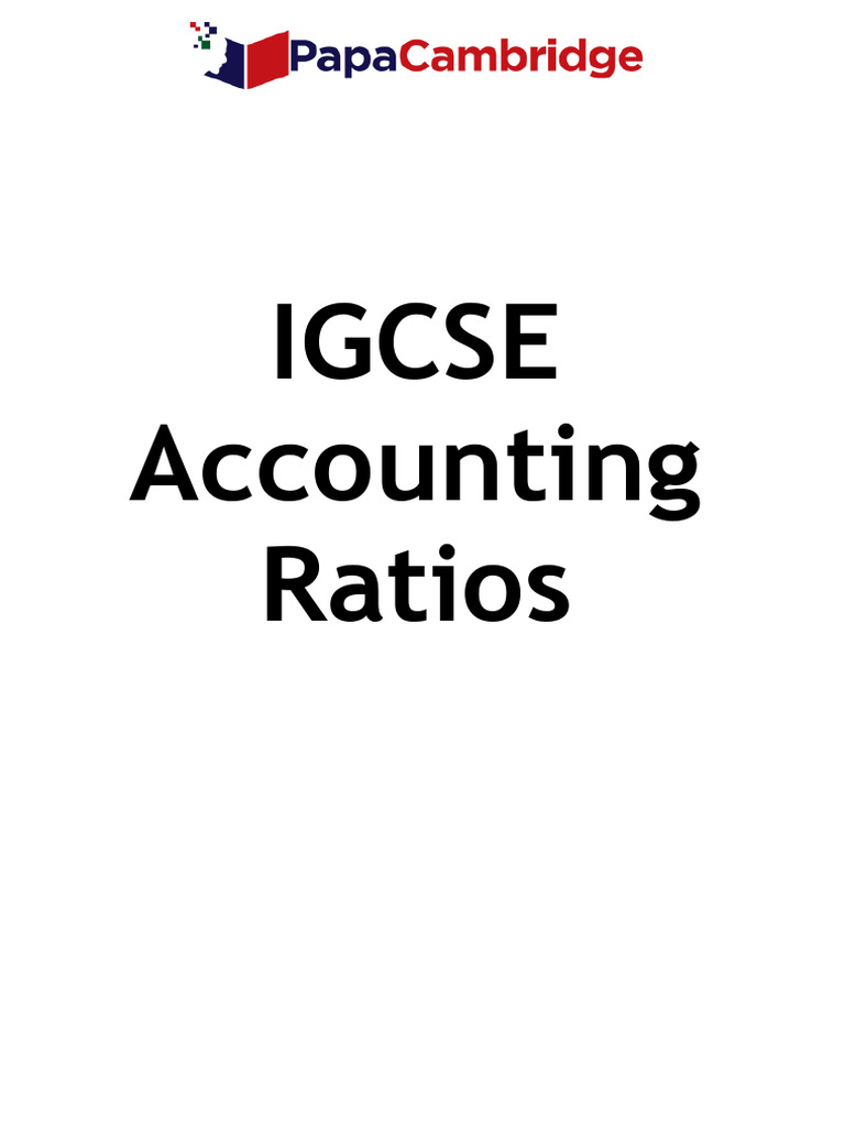 Igcse Accounting Ratios Questions Answers | PDF | Working Capital | Credit