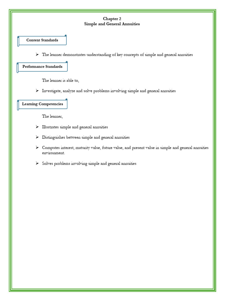 Chapter 2 - Simple and GeneraL Annuities | PDF | Present Value ...