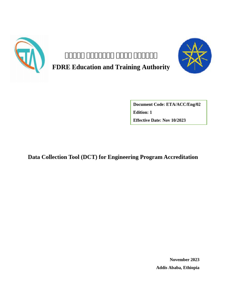 Data Collection Tool DCT For Engineering Program Accreditation | PDF ...