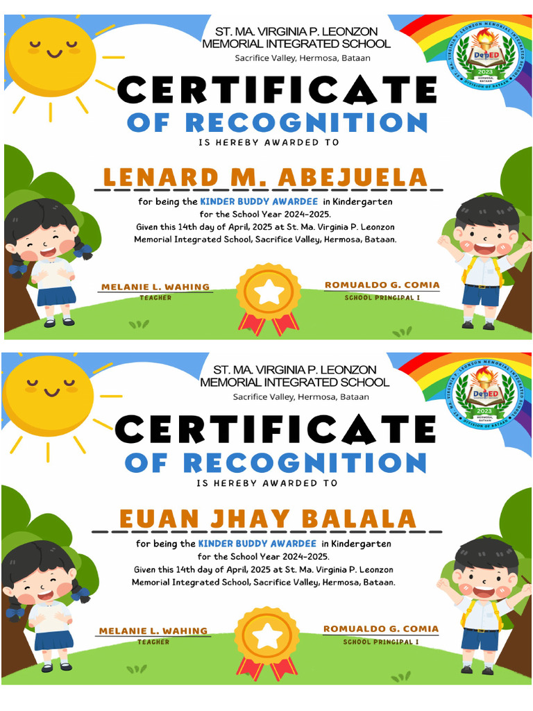 Certificates Graduation and Recog | PDF