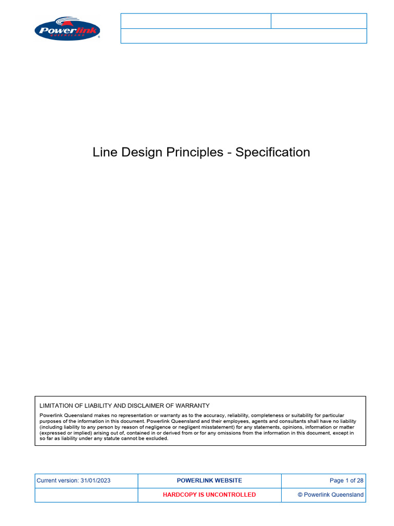 Line Design Principles Specification | PDF | Electric Power ...