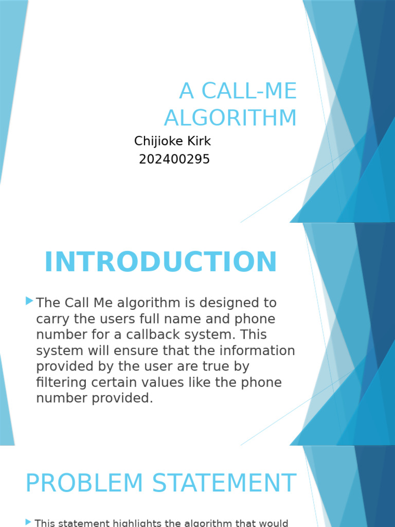 A Call-Me Algorithm | PDF