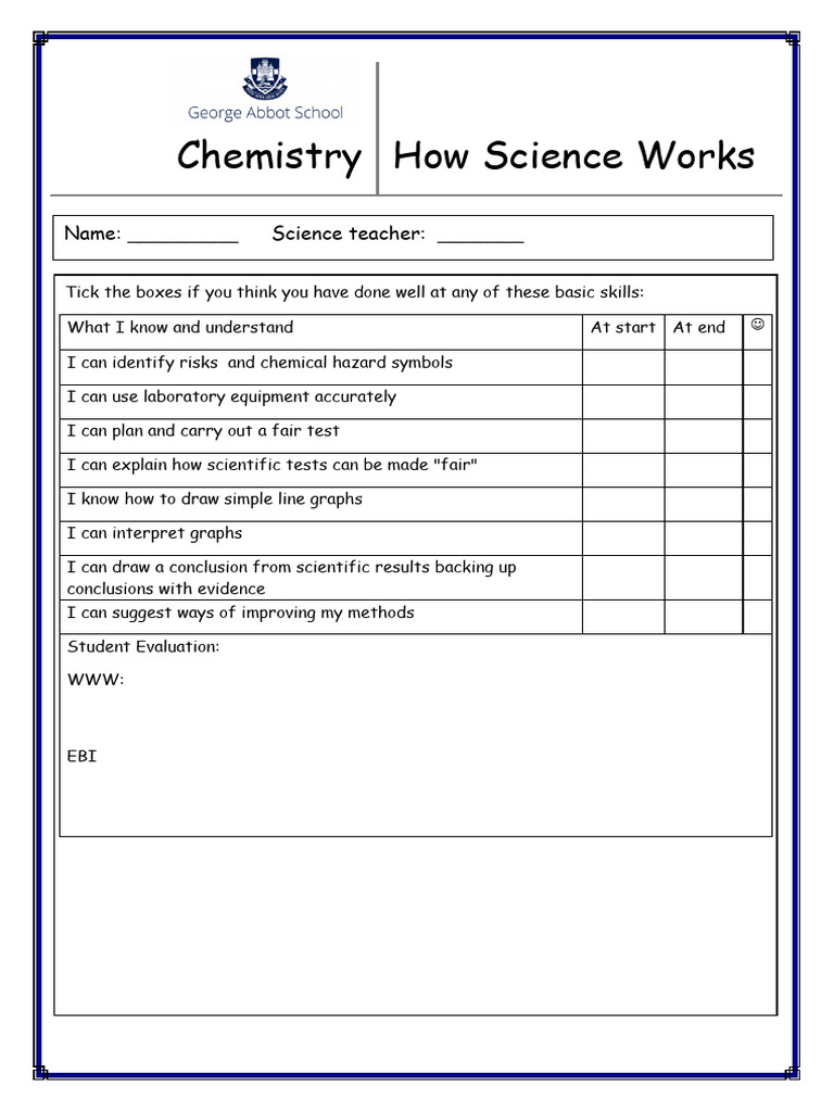 Work Booklet - Chemistry - How Science Works | PDF | Water | Toxicity