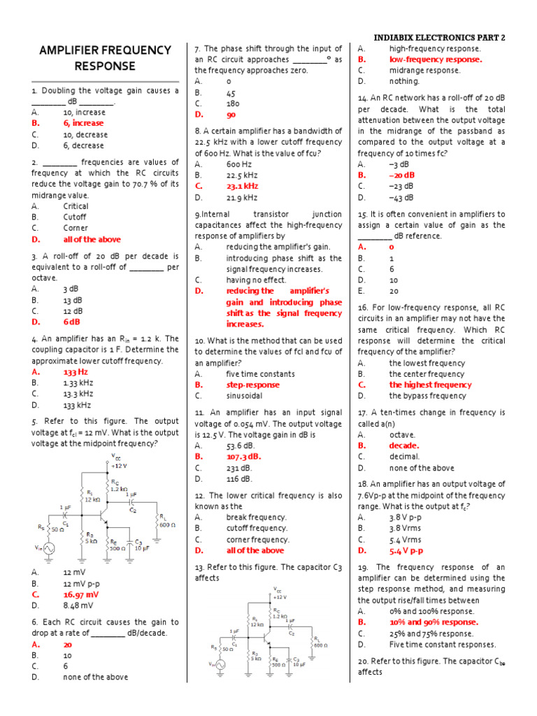 ECE INDIABIX Electronics Compilation Review Questions With Answers | PDF | Operational Amplifier ...