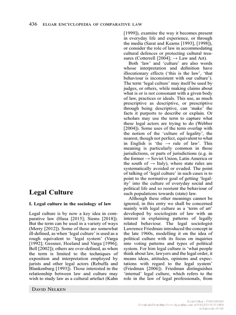 Understanding Legal Culture in Law Sociology | PDF | Justice | Crime ...