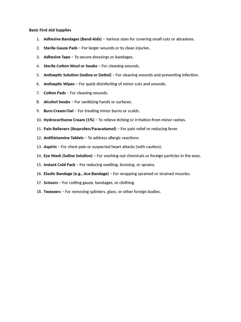 First Aid Kit Requirement | PDF