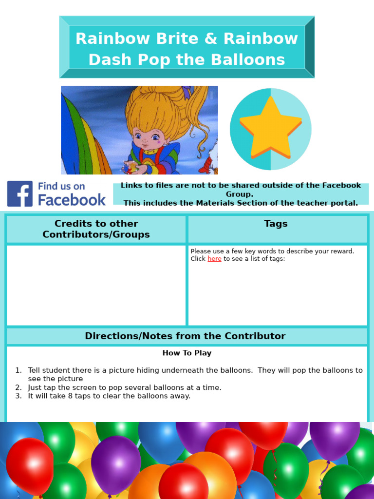 Rainbow Brite & Rainbow Dash Pop The Balloon - Claudia Seidle | PDF