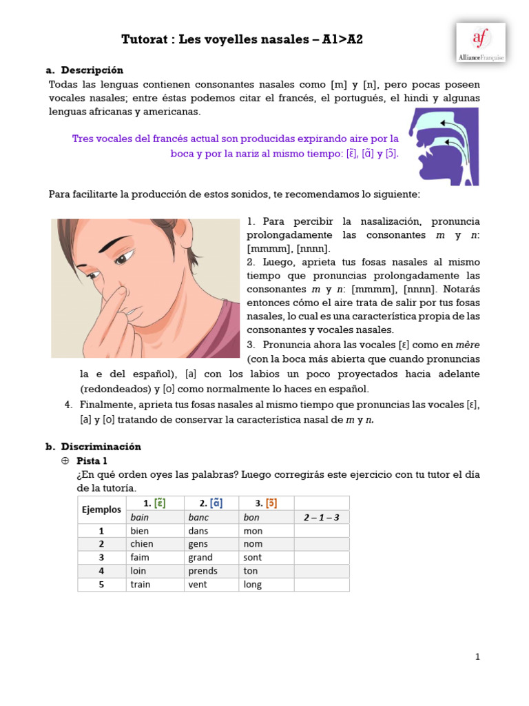 Tutoriel sur les voyelles nasales A1>A2 | PDF | Phonétique