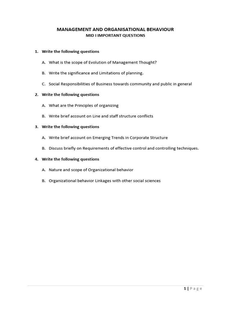 Management and Organizational Behavior-1 | PDF | Organizational ...