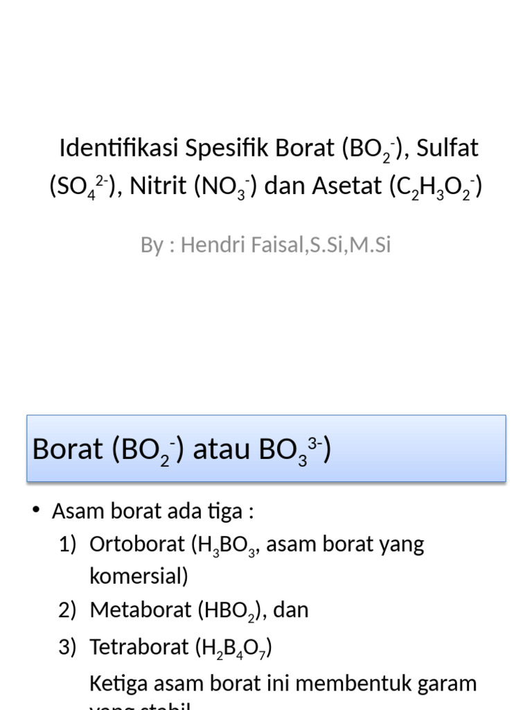 15. Identifikasi Anion Borat (1) | PDF