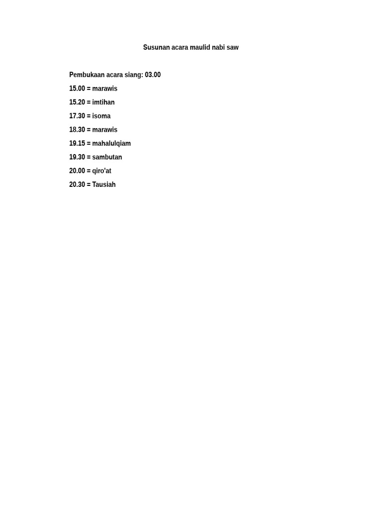 Susuan Acara | PDF