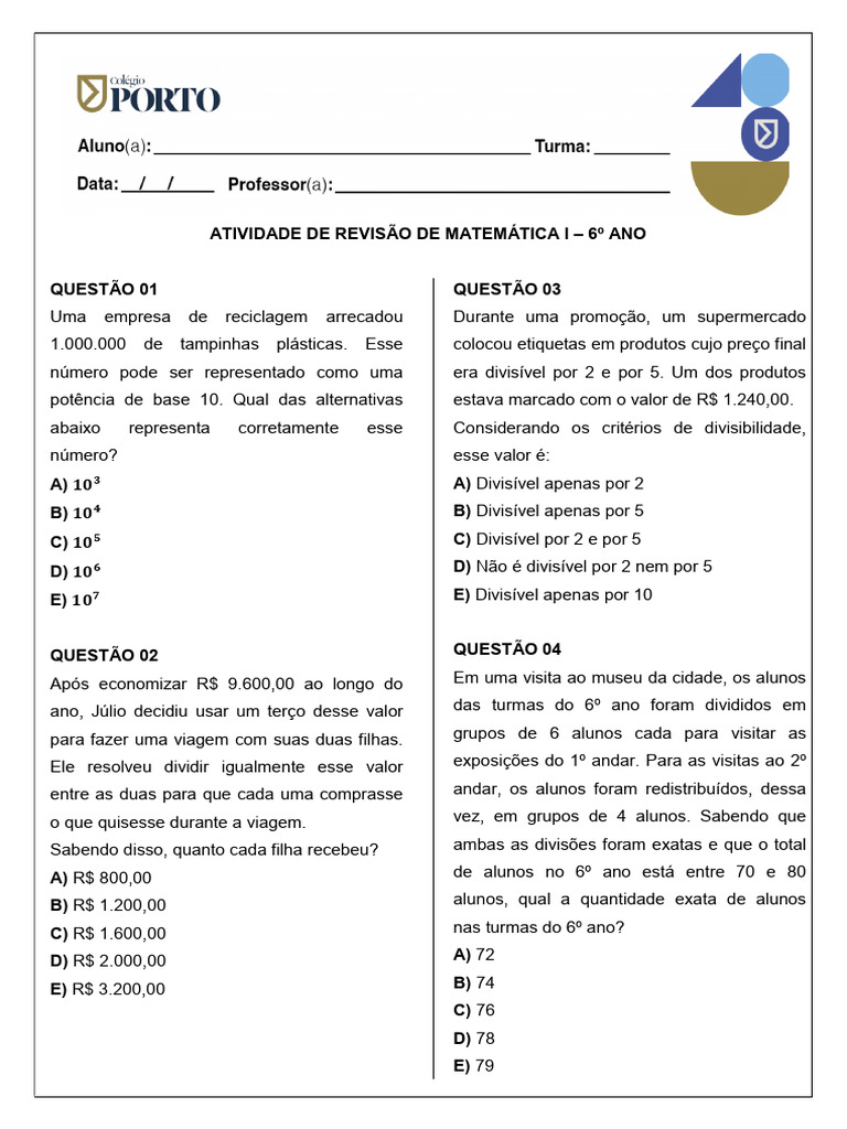 Revis-O de Matem-Tica I | PDF