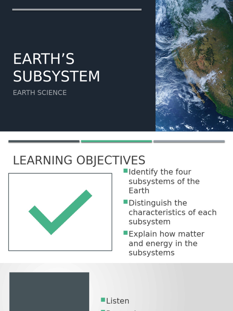 Earth Science Earth's Subsystem | PDF