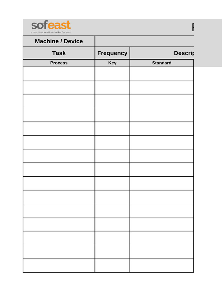 Preventative Maintenance Plan Template Sofeast | PDF | Mechanical ...
