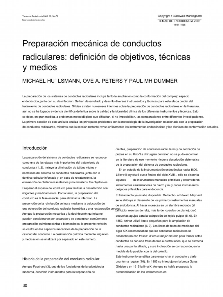 Mechanical Preparation of Root Canals - Shaping Goals, Techniques and ...