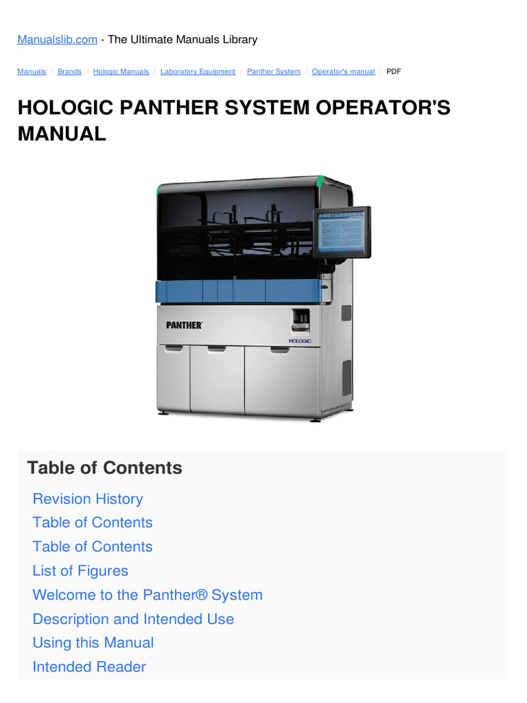Hologic Panther System Operator'S Manual | PDF | Databases | Assay
