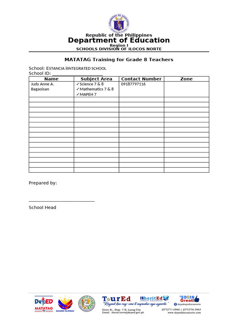MATATAG Training For Grade 8 Teachers | PDF