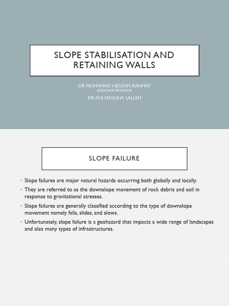 Student Notes 4 Slope Stabilisation and Retaining Wall | PDF | Deep ...