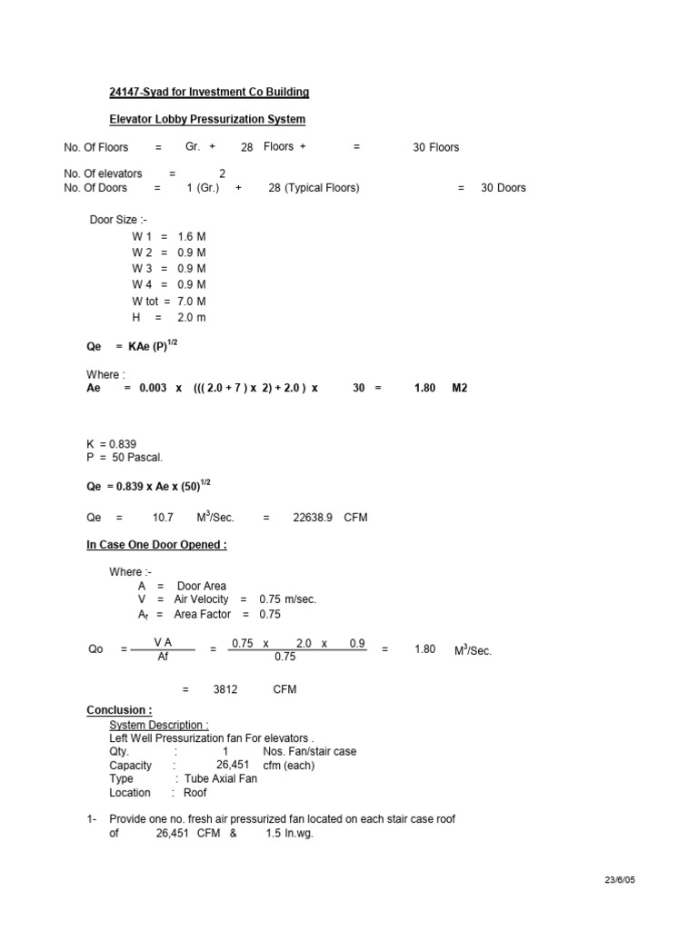 FLOW RATE (Left Well Pressurization Fan) | PDF
