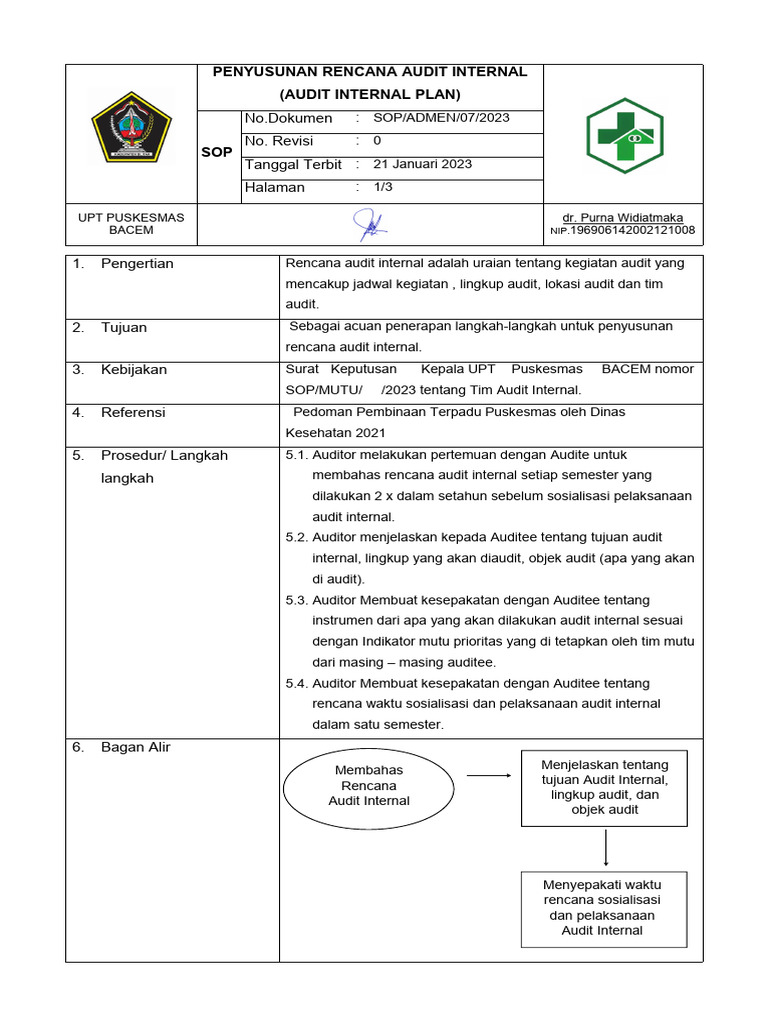 Rencana Audit Internal | PDF