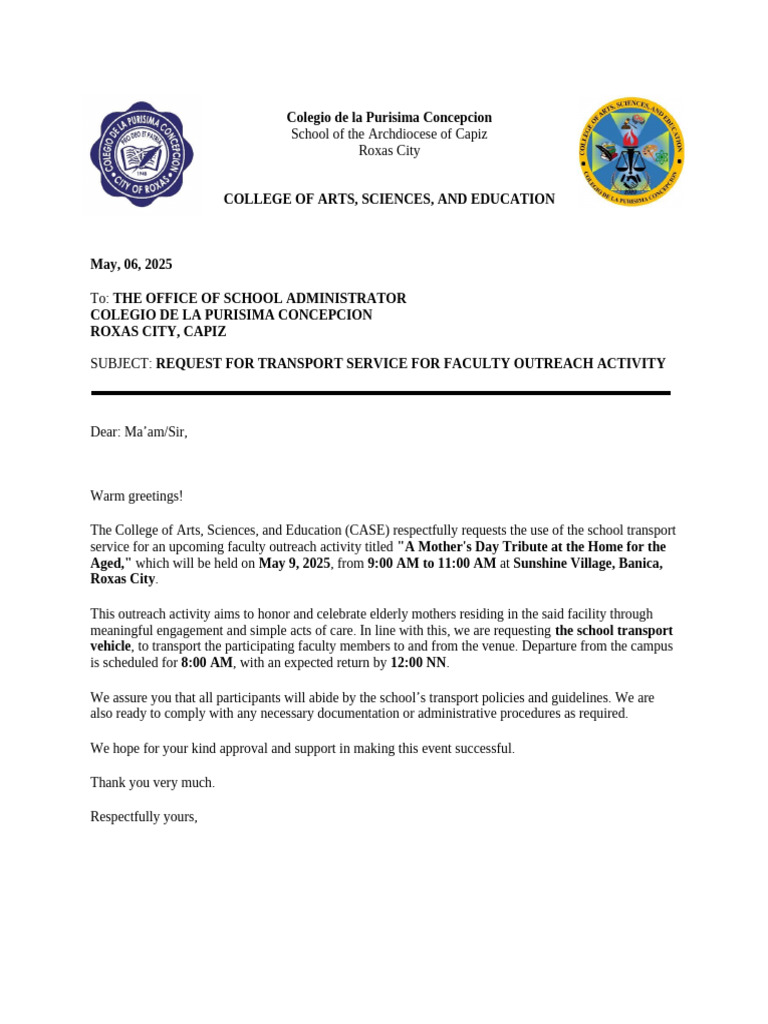 Letter For Approval | PDF