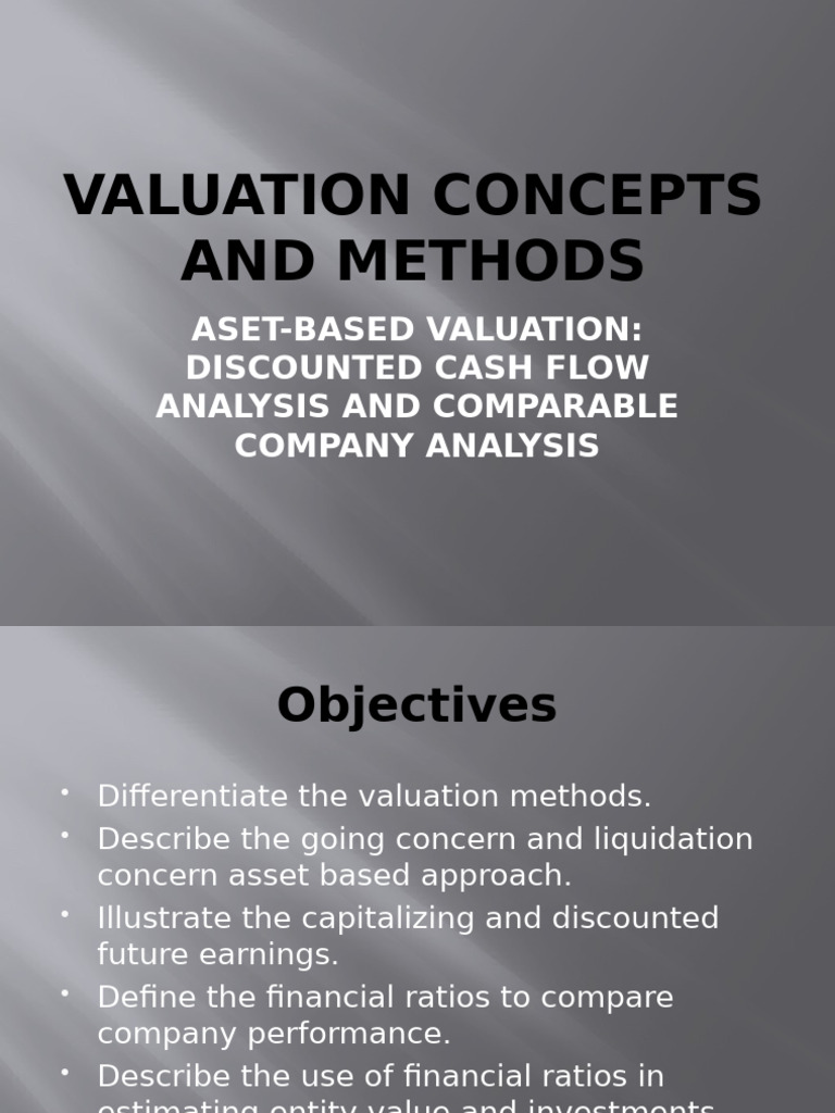 Valuation Concepts and Methods Chapter 7 | PDF | Valuation (Finance) | Discounted Cash Flow