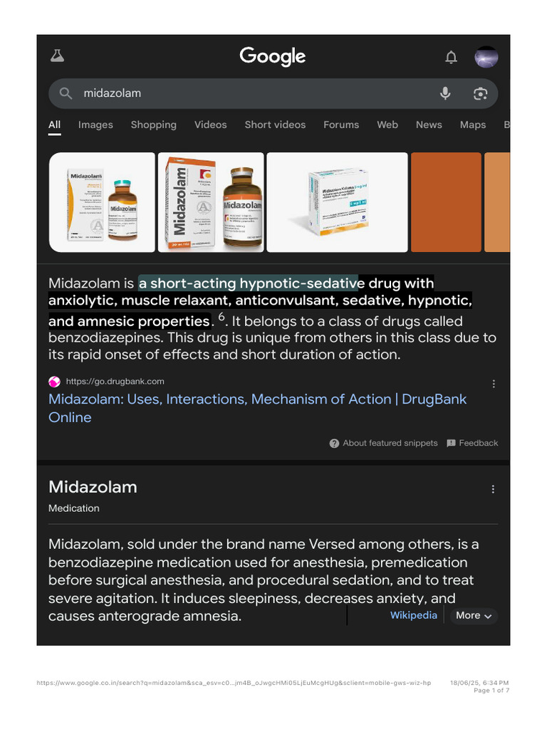 Midazolam: Uses and Effects Explained | PDF | Midazolam | Drugs