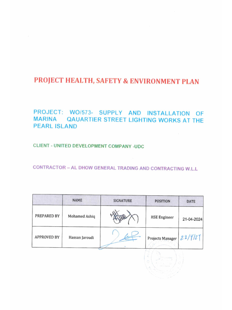 HSE Plan Sample | PDF