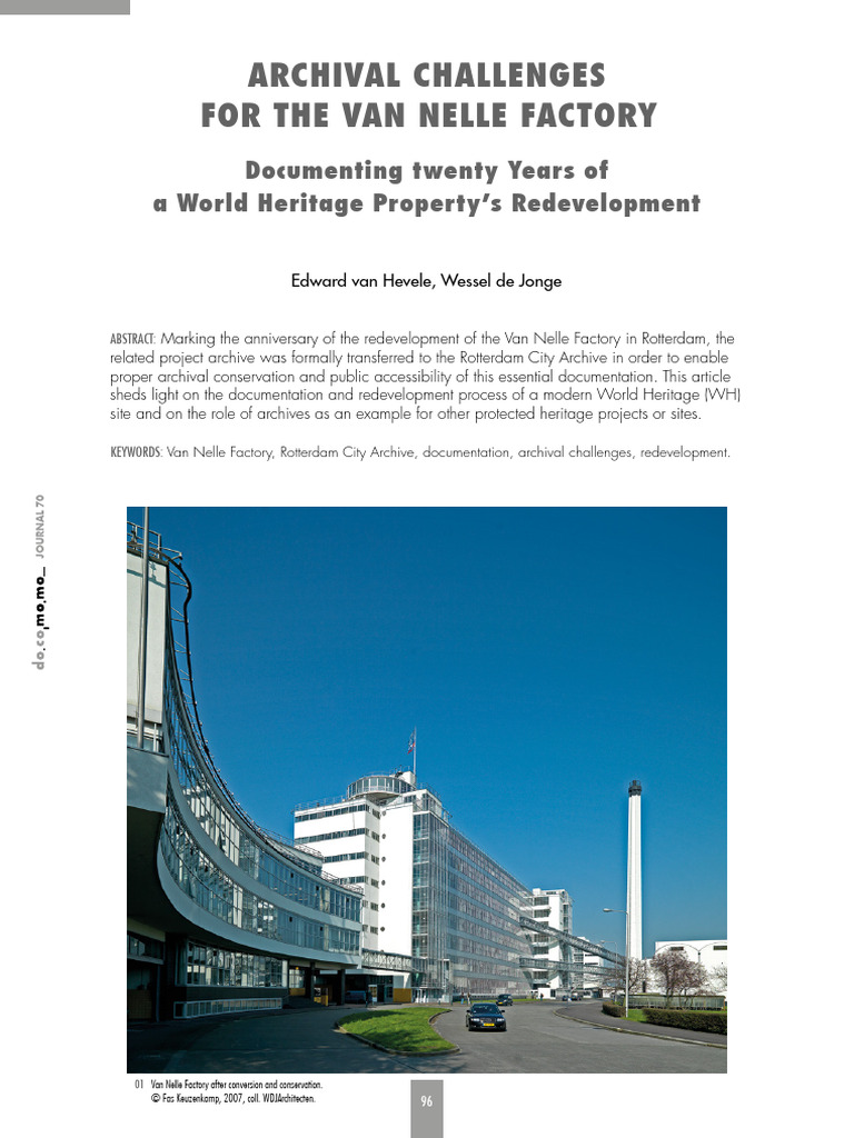 Archival Challenges For The Van Nelle Factory Docu | PDF | Archive