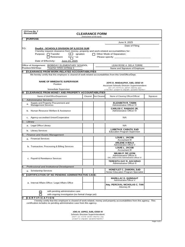 Agency-Division Clearance v5 | PDF