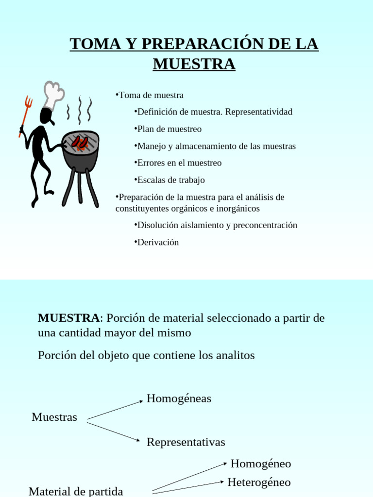 Toma y Preparación de La Muestra | PDF | Muestreo (Estadísticas) | Química