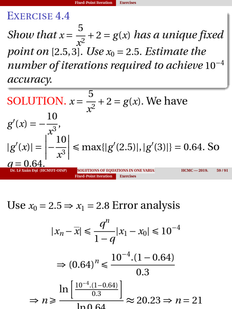 Solutions of Equations in One Variable - Electronic Version of Lecture ...