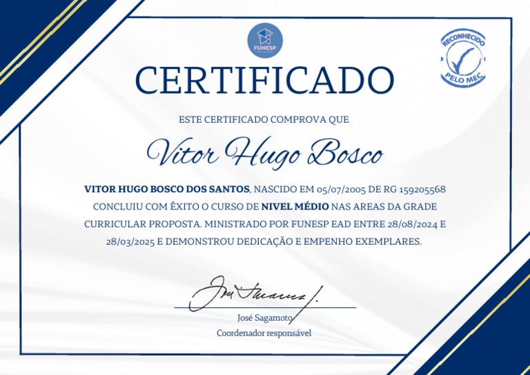 Certificado de Conclusão Simples Azul - 20250617 - 211035 - 0000 | PDF