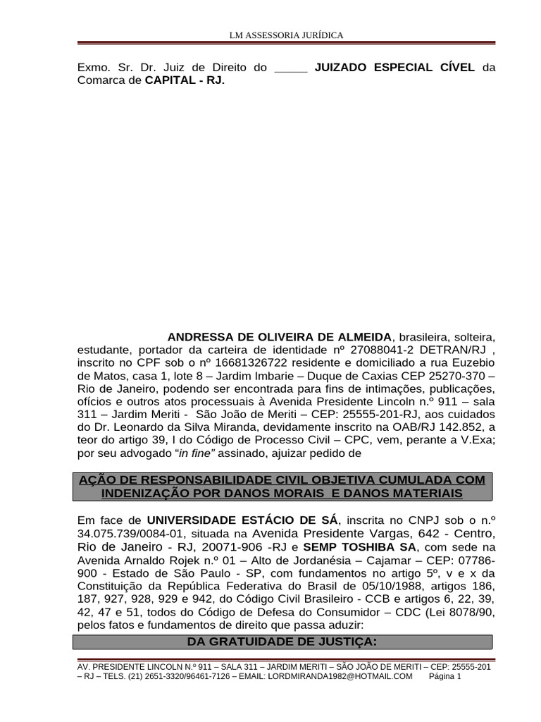 EXORDIAL | PDF | Sentença (jurídico) | Justiça