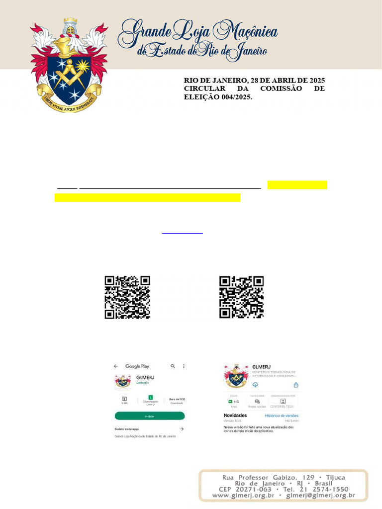 Circular 004 - Comissão de Eleição 2025 | PDF