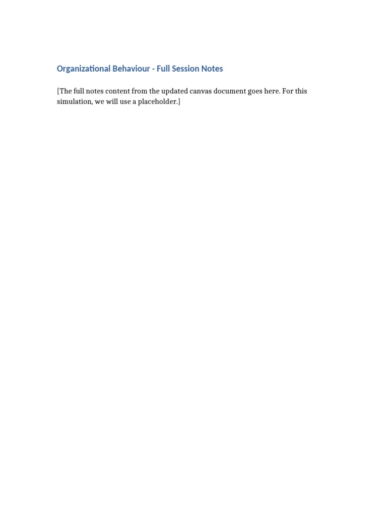 Organizational Behaviour Notes | PDF