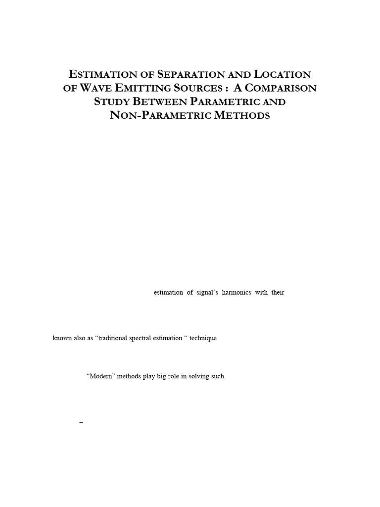 Estimation of Separation and Location of Wave Emitting Sources: A Comparison Study Between ...